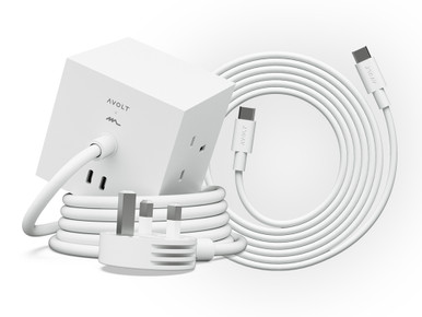 Avolt Square 1 Uk Usb Extension Lead Set - Martinelli Luce - Opal White ...