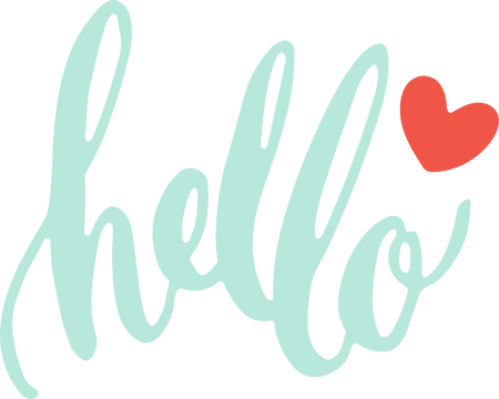 Hello Heart SVG Cut File - Snap Click Supply Co.