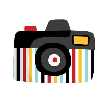 Striped Camera SVG Cut File - Snap Click Supply Co.