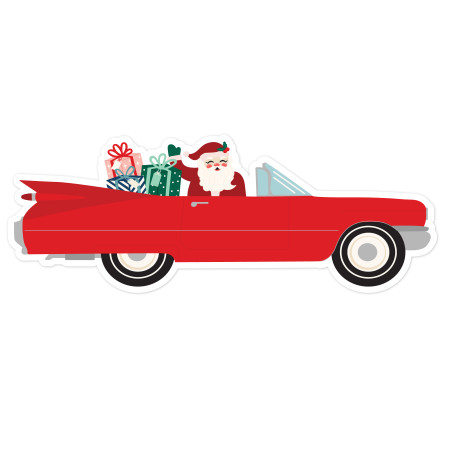Santa In A Car Print & Cut File - Snap Click Supply Co.