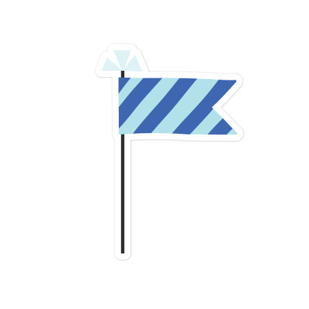 Blue Striped Flag Print & Cut File - Snap Click Supply Co.