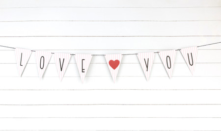 Love You Banner SVG Cut File - Snap Click Supply Co.