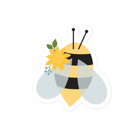 Bee with Flower Print & Cut File - Snap Click Supply Co.