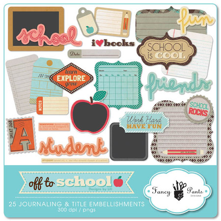 Off to School Journaling and Title Embellishments - Snap Click Supply Co.