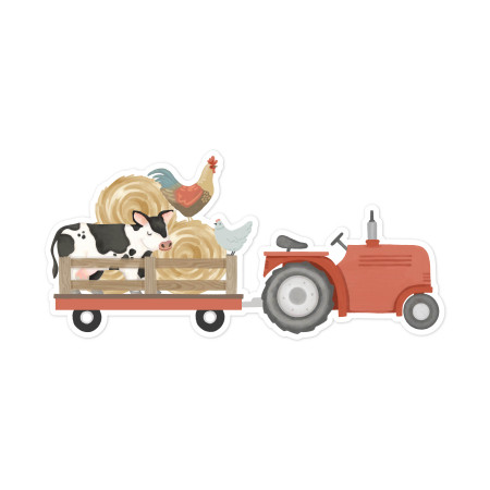 Farm Tractor Trailer Print and Cut File - Snap Click Supply Co.