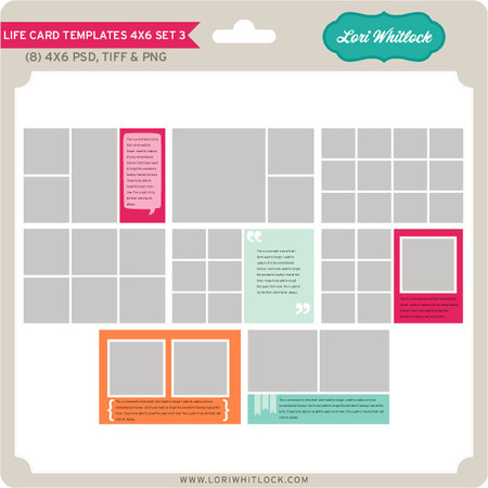 Life Card Templates 4x6 Set 3 - Snap Click Supply Co.
