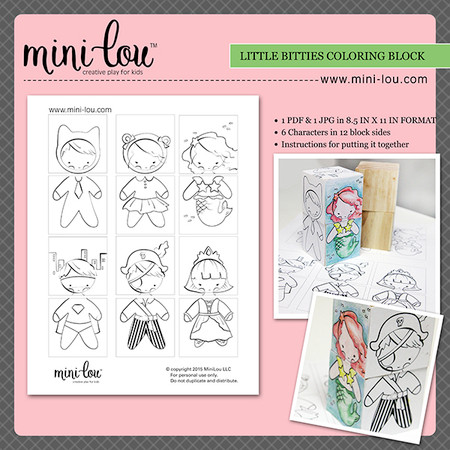 Little Bitties Coloring BlockPrintable - Snap Click Supply Co.