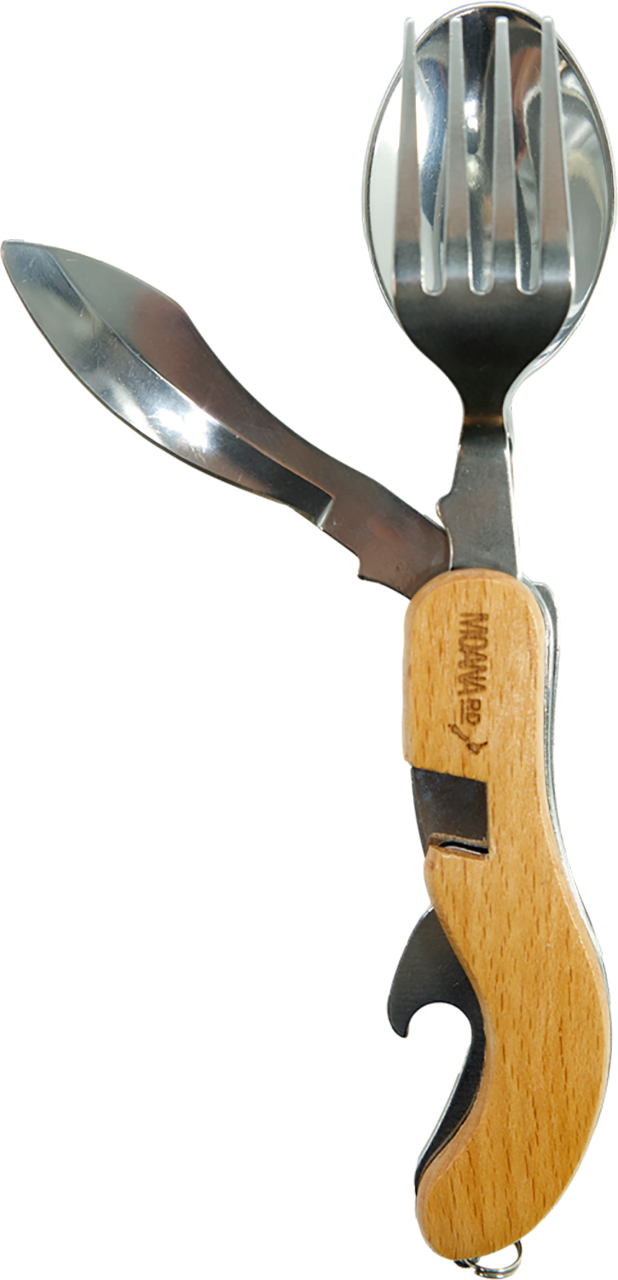 The Adventure cutlery tool with knife, fork, spoon and bottle opener ...