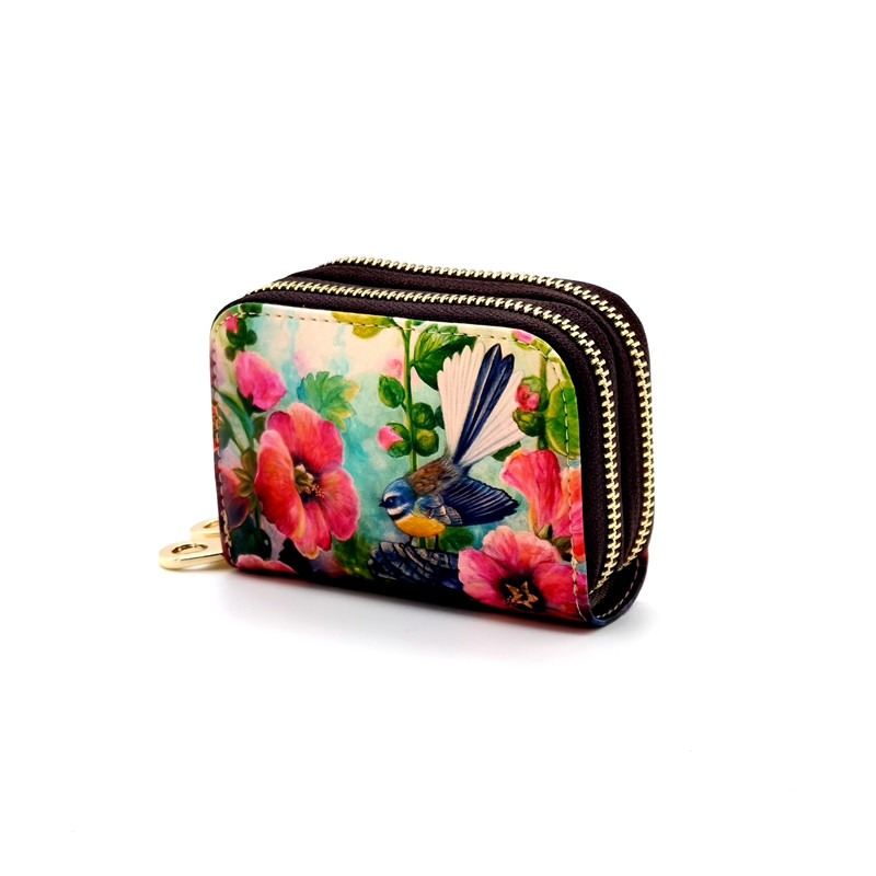 Double zip pocket leather card and change wallets featuring art work by ...