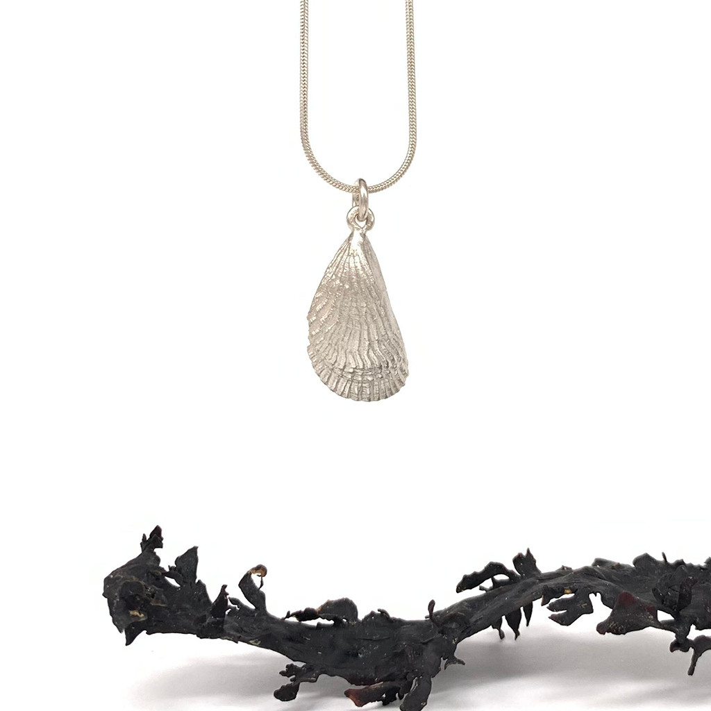 A beautiful sterling silver mussel shell pendant on a silver chain by ...