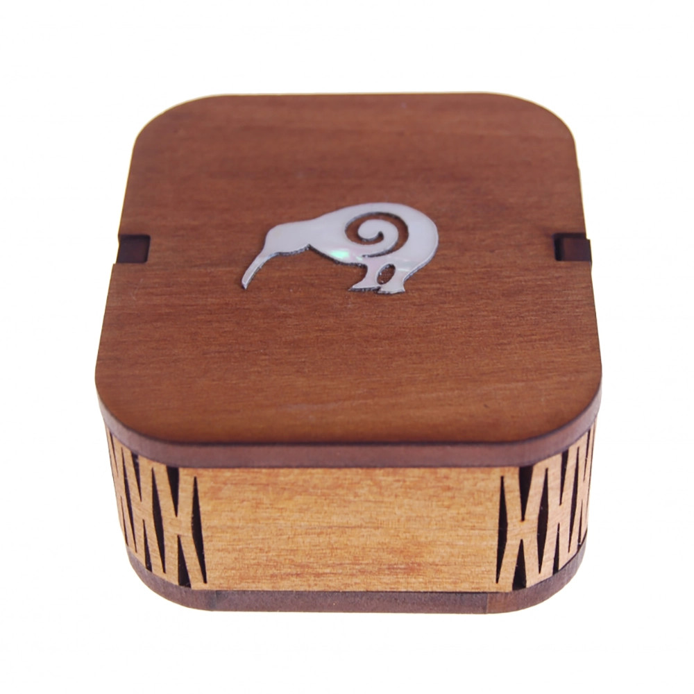 Small rimu veneer Something Special box decorated with Mother of Pearl ...