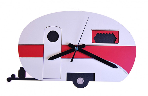 Caravan Clock from Ian Blackwell. Made in NZ.