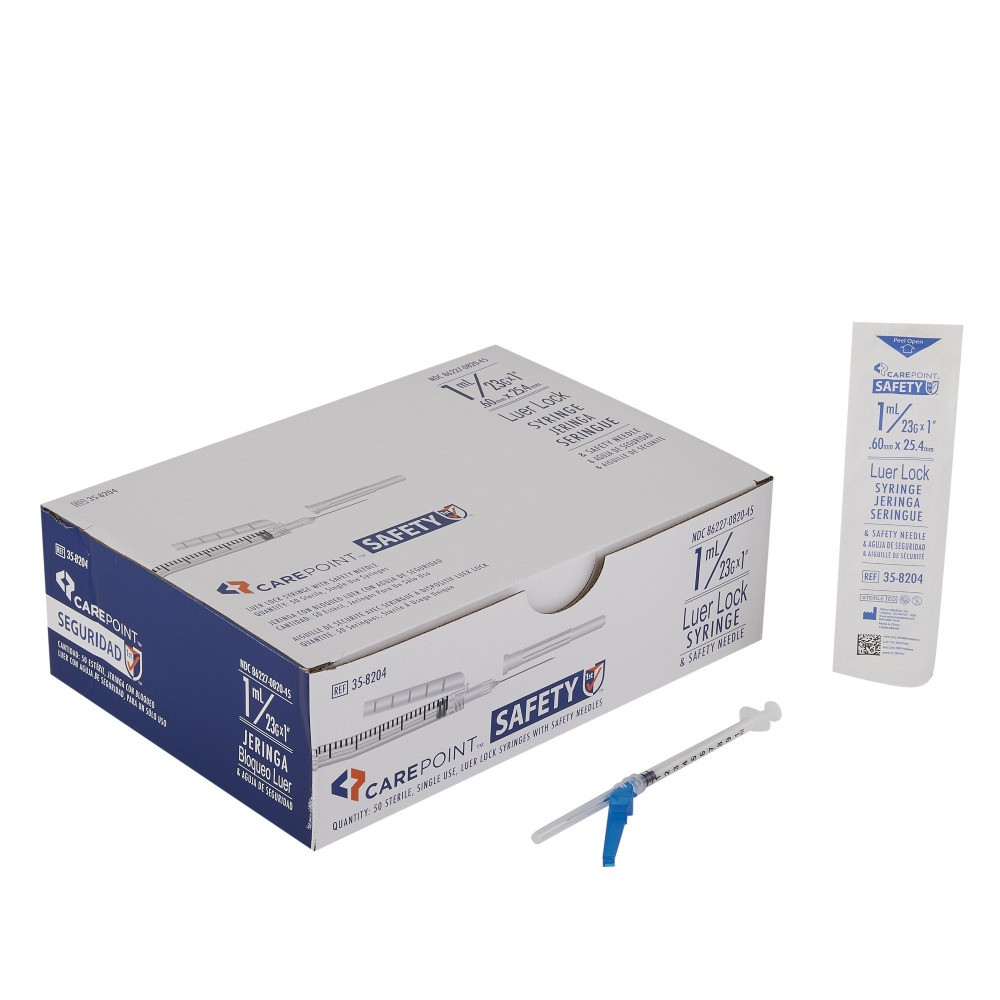 CarePoint Safety Needles with Syringes | Luer Lock Syringes