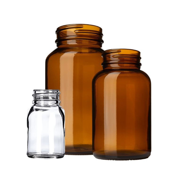 Glass Pill Packer Bottles | Amber & Clear Glass Pill Bottles