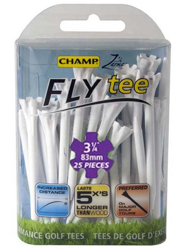 CHAMP Fly Tees 25 Pack 3.25 Inches White | GolfBox