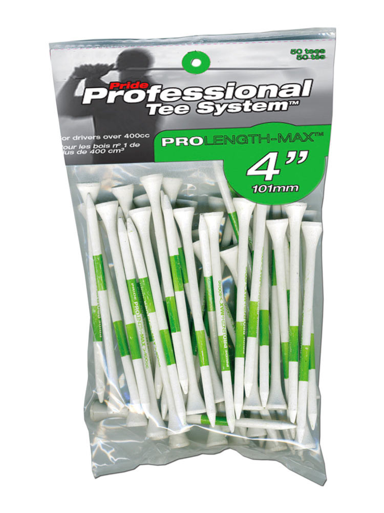 Pride Golf Tee Prolength Tees - 50 Pack Green