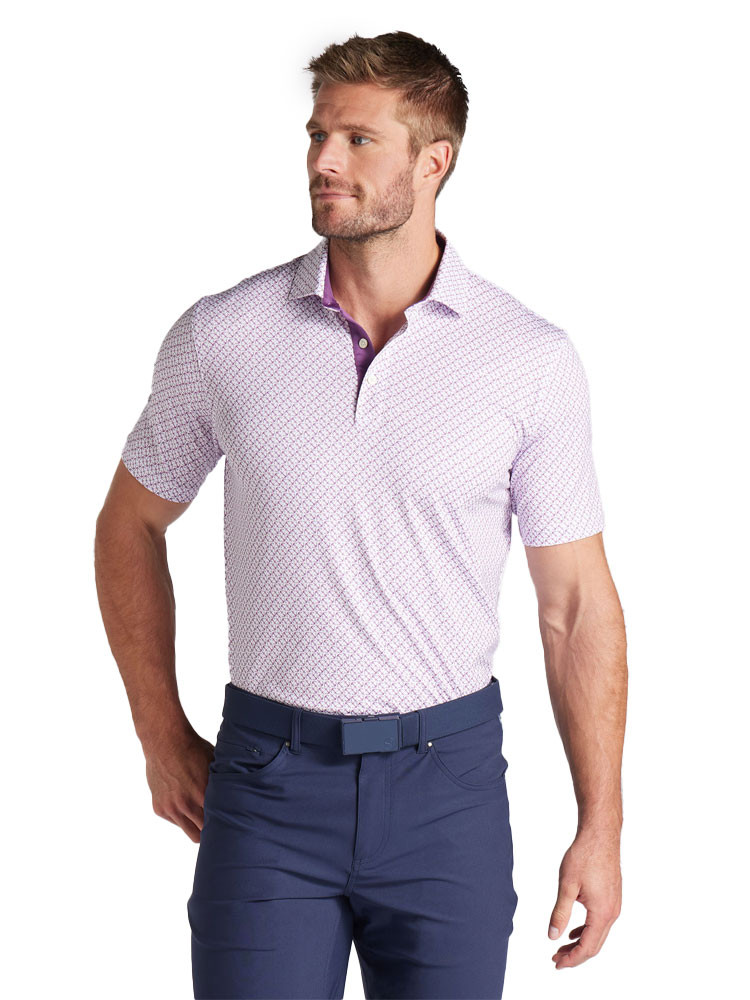Puma MATTR Anchors Golf Polo - White Glow/Crushed Berry