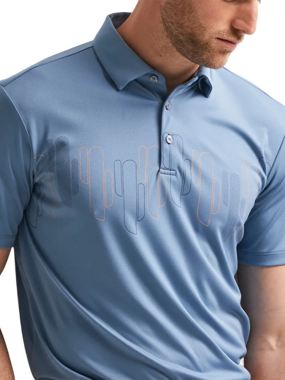Ping Arizona Cactus Print Polo - Coronet Blue