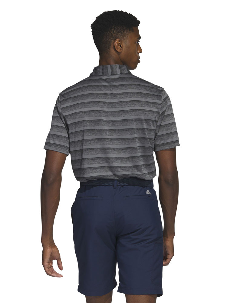 adidas Two-Colour Striped Polo Shirt - Black/Grey Four