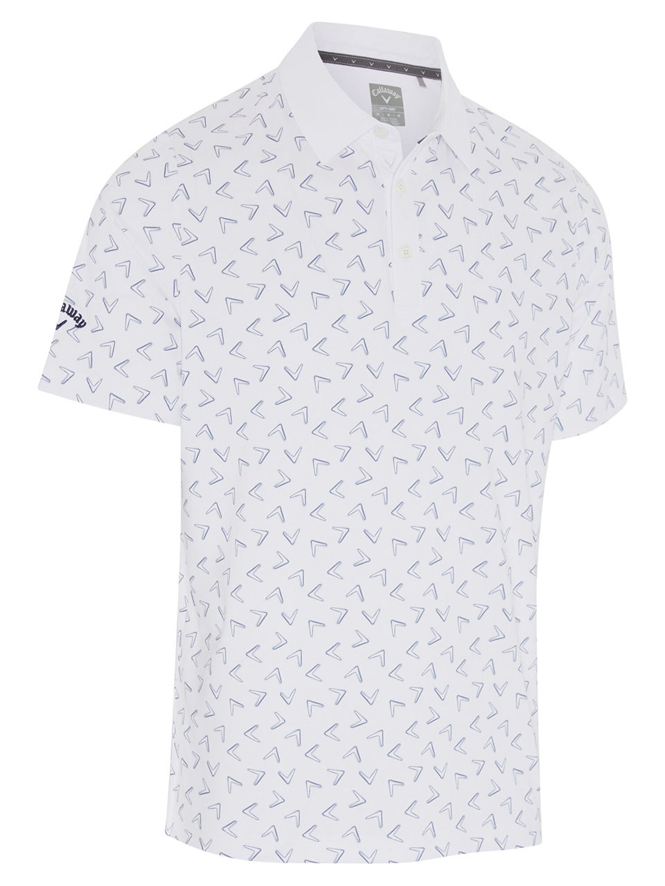 Callaway Printed Chev Polo - Bright White | GolfBox