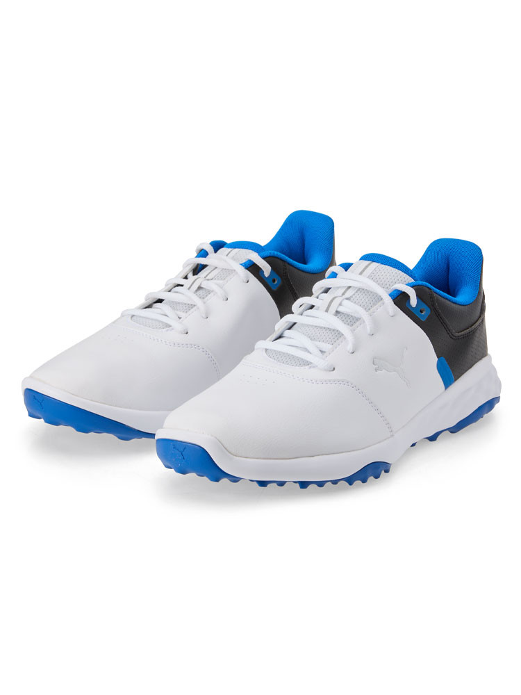 Puma FUSION Smash Wide Golf Shoes - Puma White/Puma Black/Team Royal