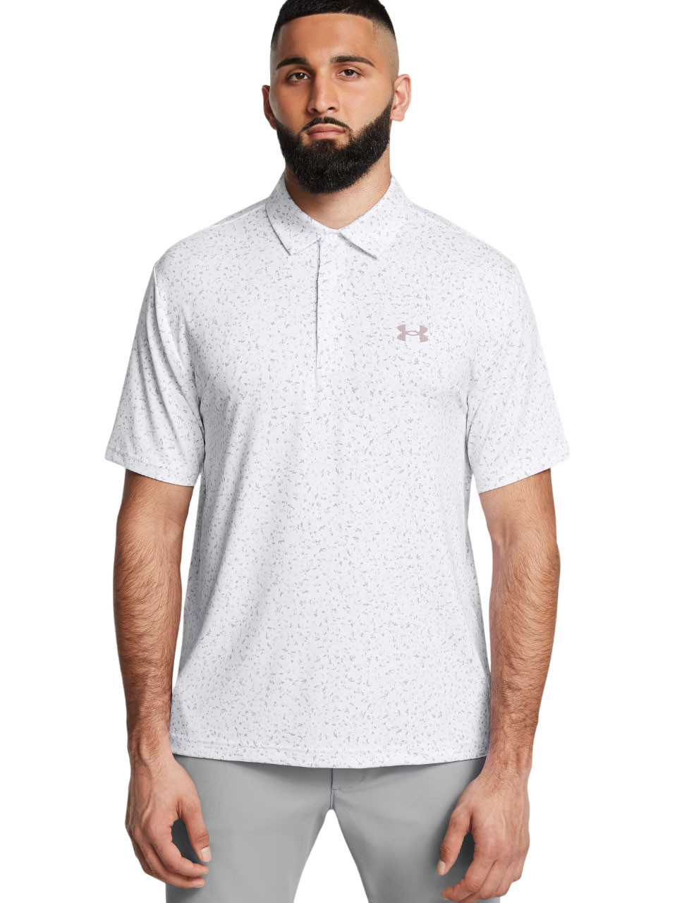 Under Armour Playoff 3.0 Printed Polo - White/Tetra Grey