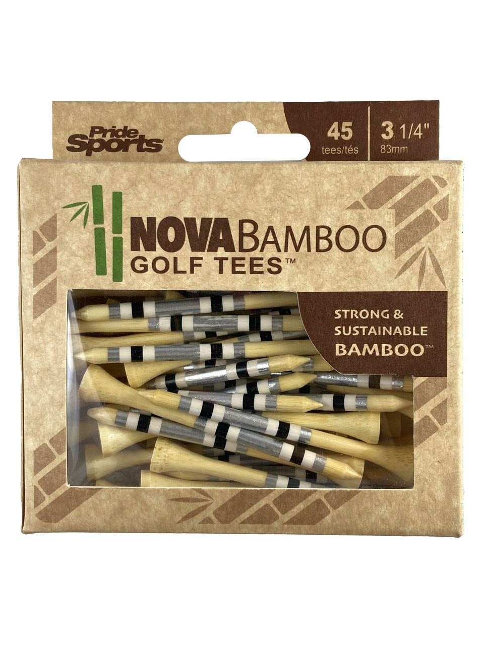 Nova Bamboo Striped Golf Tees - 3.25" | GolfBox
