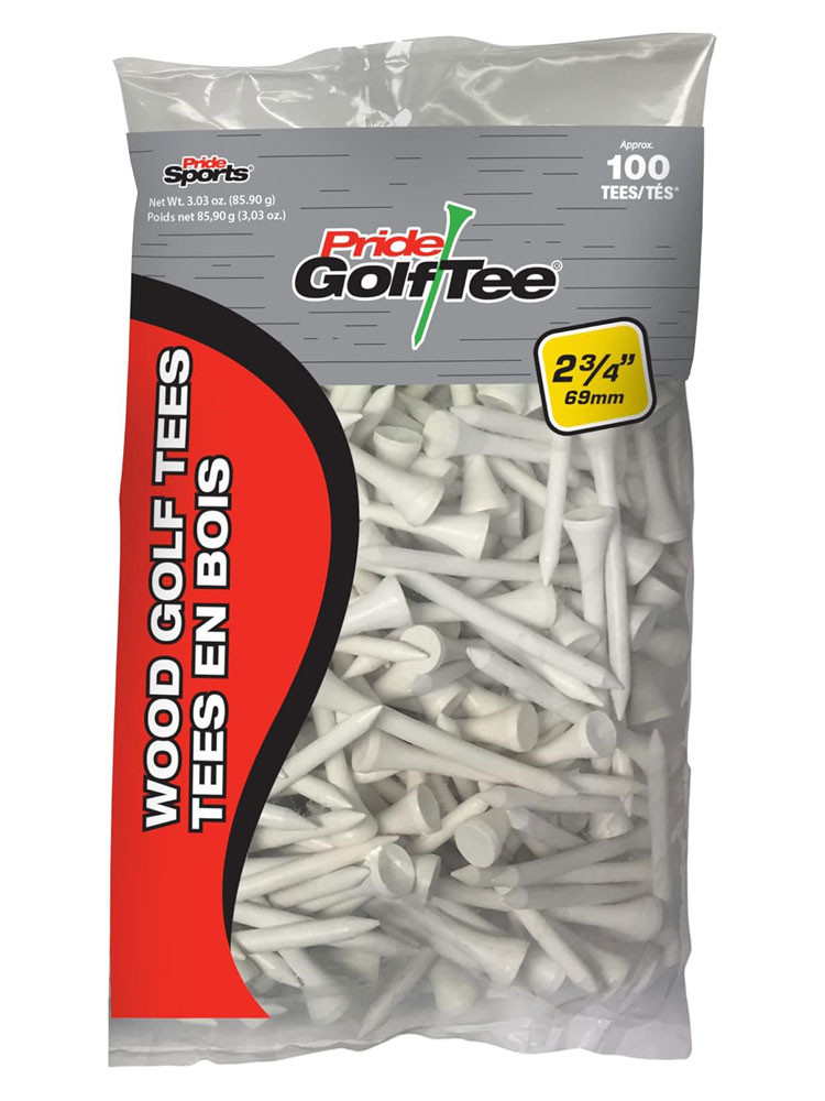 Pride 2.75" Golf Tees 100 Pack - White | GolfBox