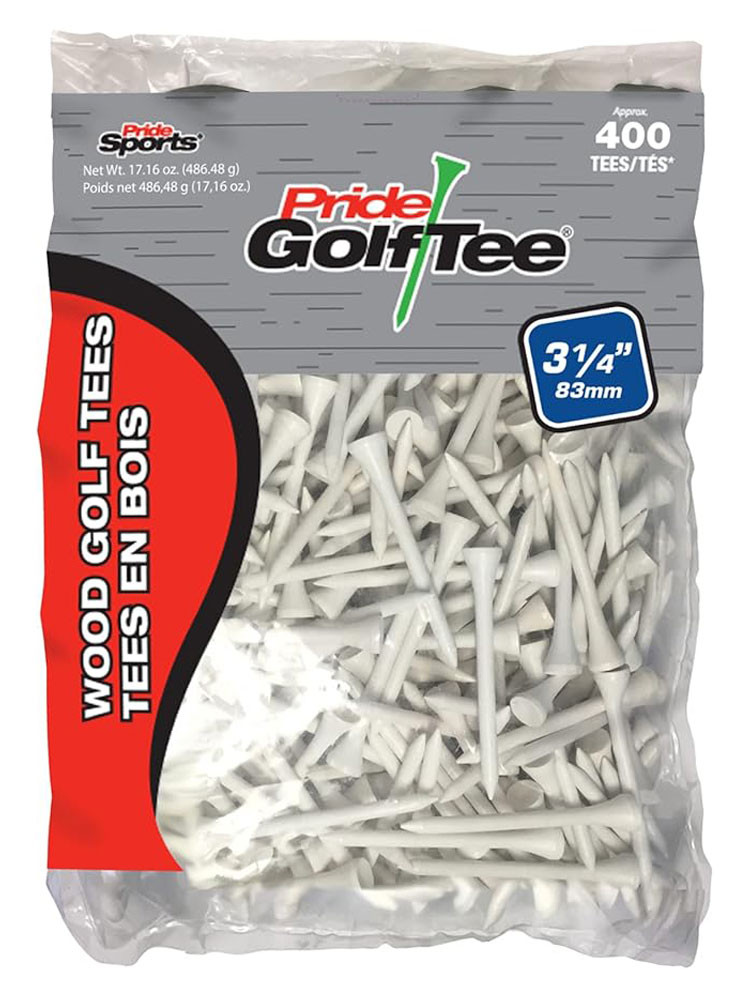 Pride 3.25" Golf Tees 400 Pack - White | GolfBox