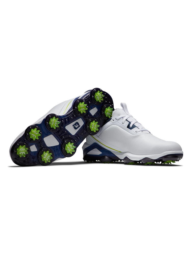 FootJoy Tour Alpha Golf Shoes - White/Navy/Lime | GolfBox