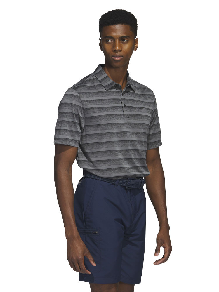 adidas Two-Color Stripe Polo Shirt - Black/Grey Four
