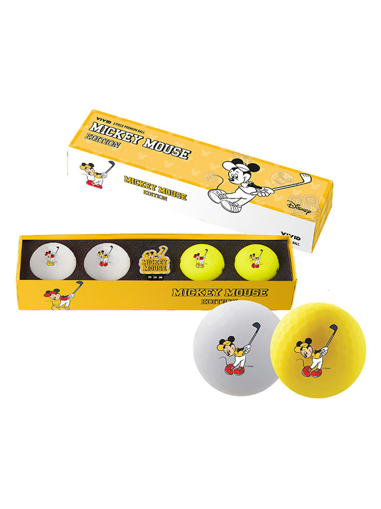 Disney 'Mickey Mouse Golf' Golf Balls & Marker - 4 Pack White/Yellow