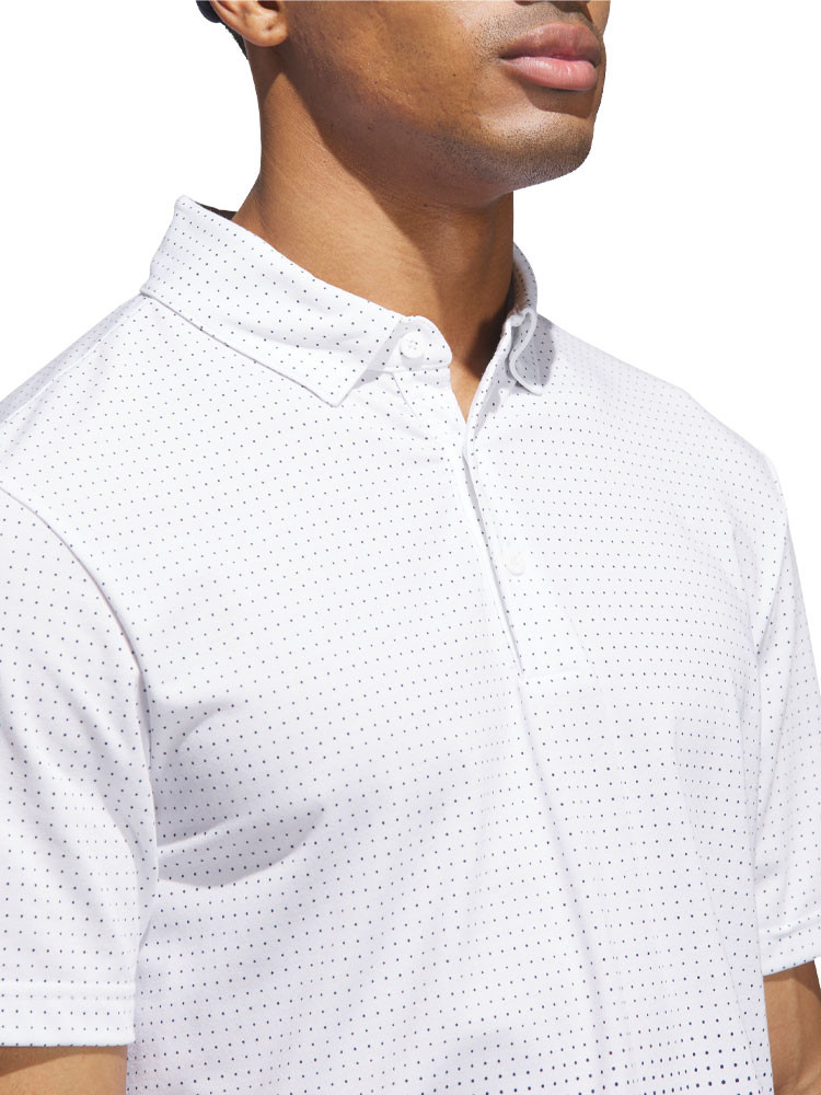 adidas Go-to Rise Print Polo Shirt - White | GolfBox