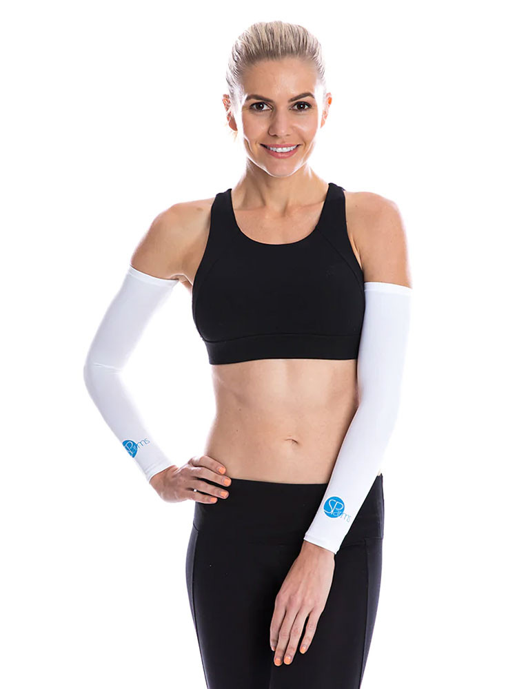SParms Sun Protection Arm Sleeves - White | GolfBox