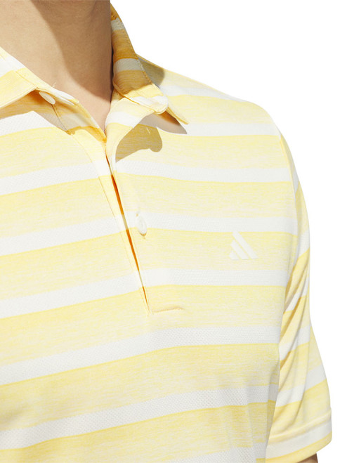 adidas Two-Color Stripe Polo Shirt - Semi Spark/Ivory