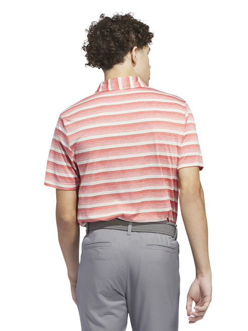 adidas Two-Color Stripe Polo Shirt - Preloved Scarlet/Ivory