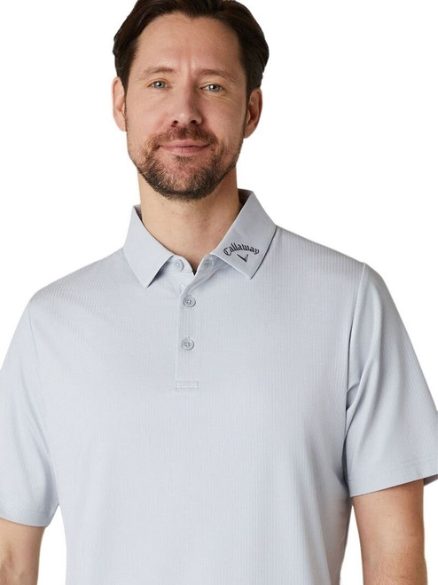 Callaway Ventilated Classic Jacquard Golf Polo - Grey Dawn