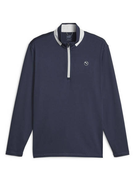Puma Lightweight Quarter-Zip - Navy Blazer/Ash Grey