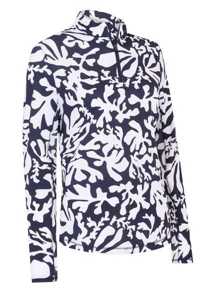 Callaway Women's Abstract Floral Sun Protection Top - Peacoat