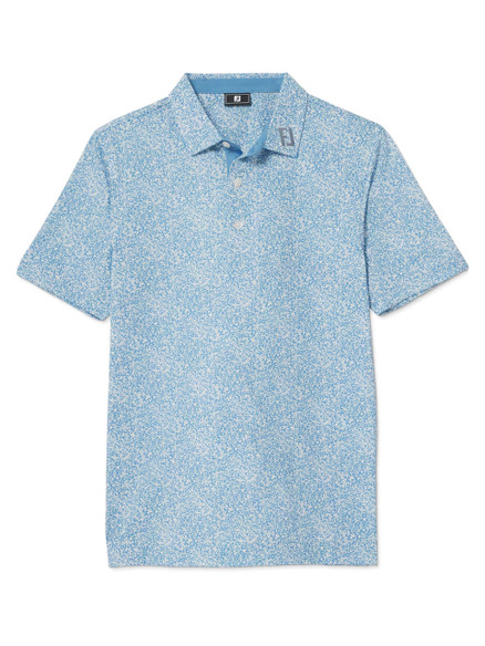 FootJoy Junior Boys Speckle Print Lisle Polo - Blue Jay