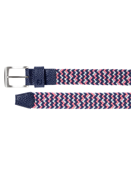 FootJoy Striped Braided Belt - Dark Denim/Pink/Skyway