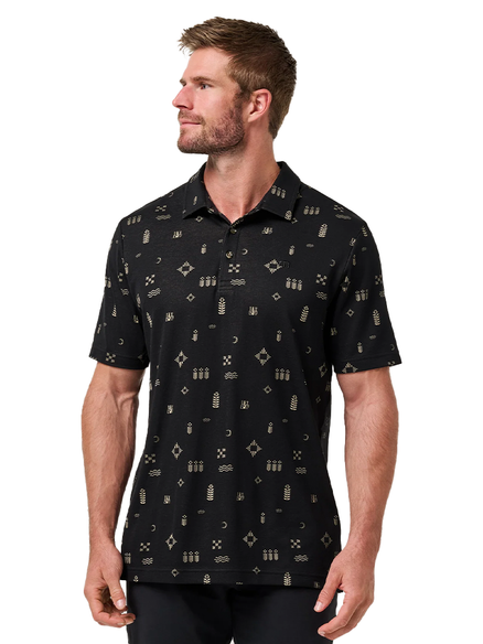 TravisMathew Weather Patterns Polo - Black | GolfBox
