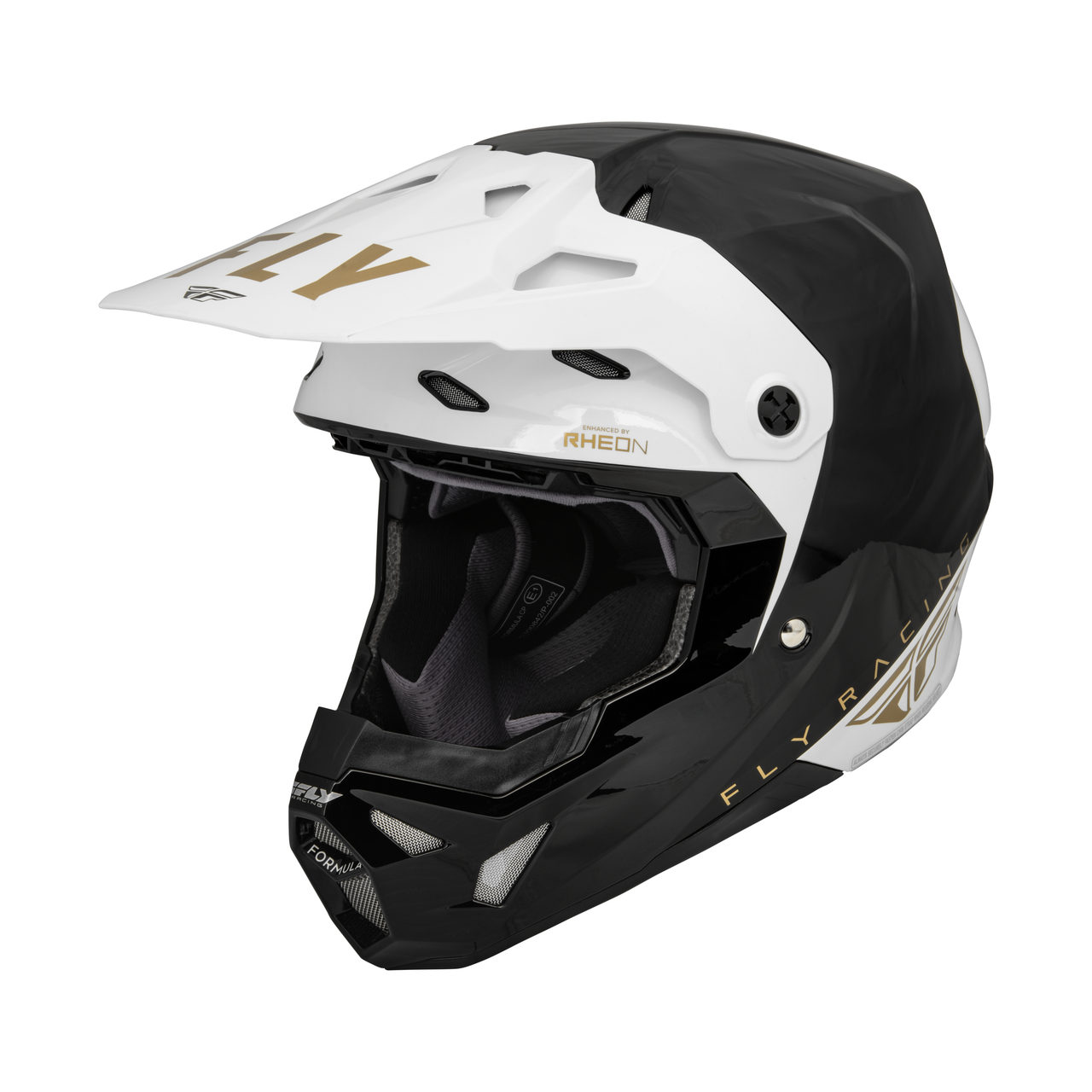 Fly 2024 Formula CP Slant MX Helmet Black/White/Gold - Mission MX