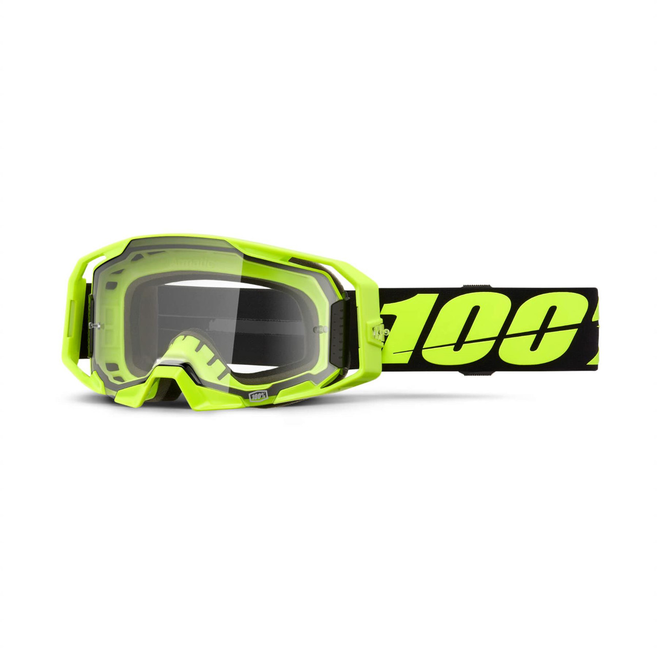 100 PERCENT ARMATIC Goggle Neon yellow - Clear Lens