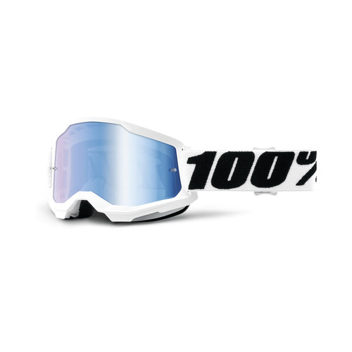 100 Percent STRATA 2 Motocross Goggle Everest - Mirror Blue Lens