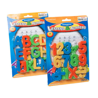 MAGNETIC LEARNING SET 26CT 2AST NUMBERS/LETTERS ON BLISTER CARD ...