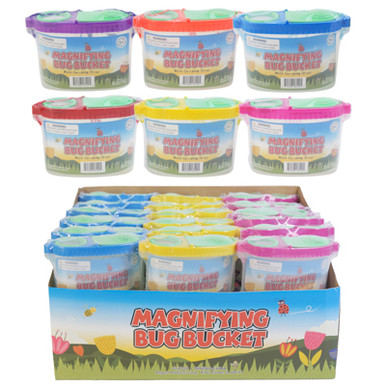 BUG BUCKET MAGNIFYING W/CARRY CORD 6CLRS IN 36PC PDQ SHRINK/INSERT AGES ...