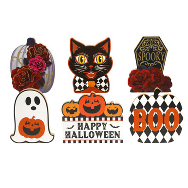 TABLE DECOR GLITTER MDF 6AST RETRO HALLOWEEN/MDF COMPLY LABEL - Regent ...