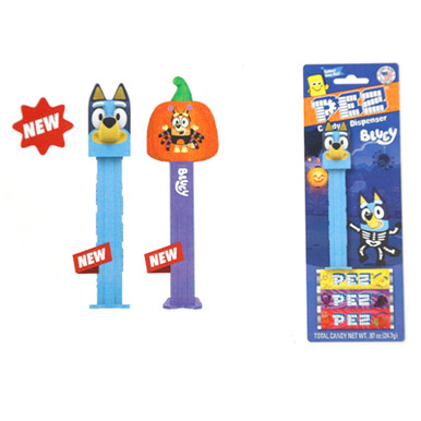 PEZ HALLOWEEN BLUEY DISPENSER + 3 CANDY ON BLISTER CARD IN 12PC COUNTER ...
