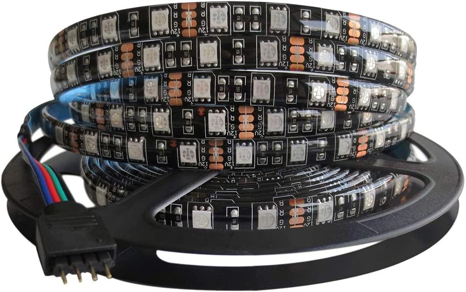 5M Black PCB 5050 RGB LED Strip Waterproof - Carnival Manufacturing